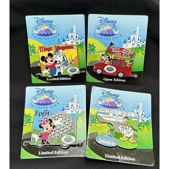 Disney | Jewelry | Rare Set Of 4 Disney Pin Wdw Dvc Vacation Club Train ...